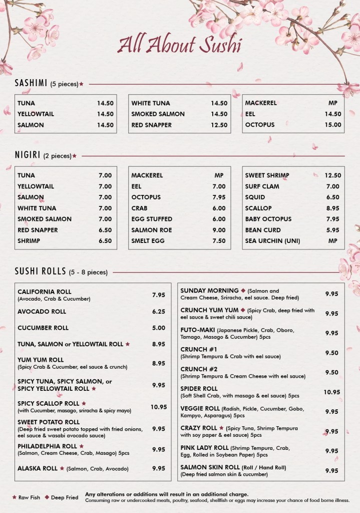 Menu – Sakura Japanese Sushi Bar and Grill